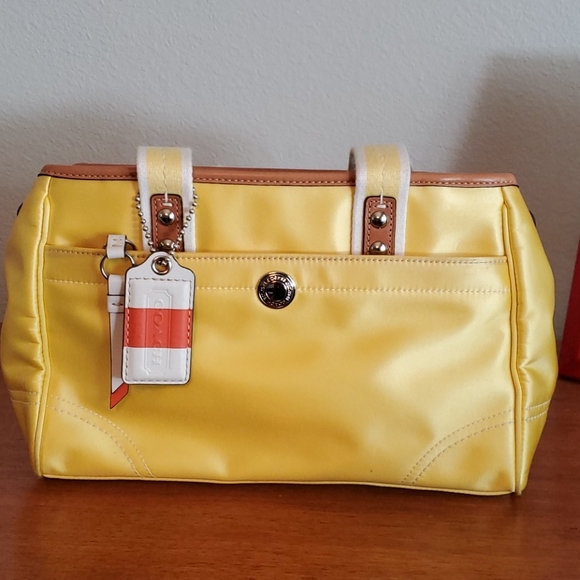 Coach | Bags | Coach Bag With Bright Satin Yellow | Poshmark